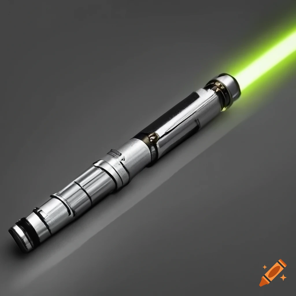 Luxurious gunmetal grey lightsaber with gold and platinum etchings