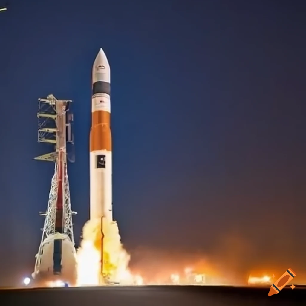Space launch system rocket on Craiyon