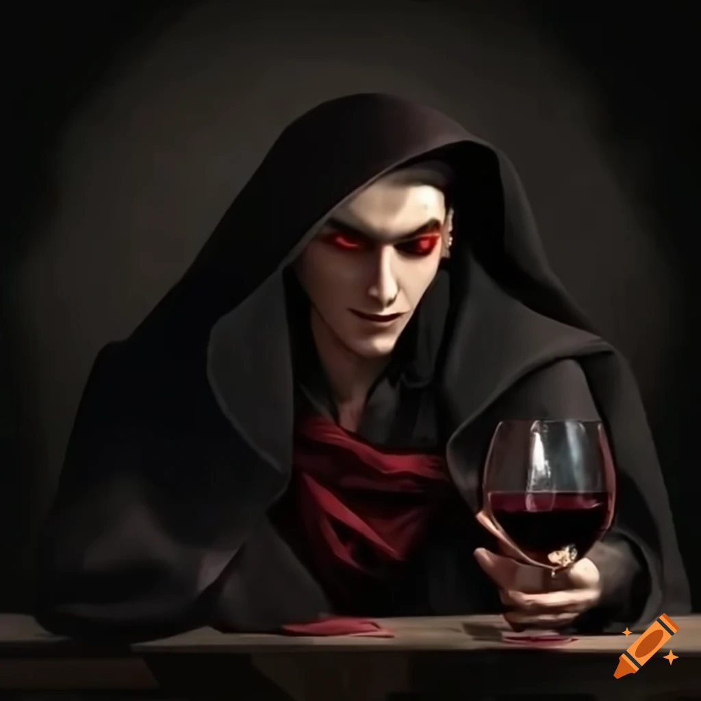 Dark magician enjoying a glass of wine