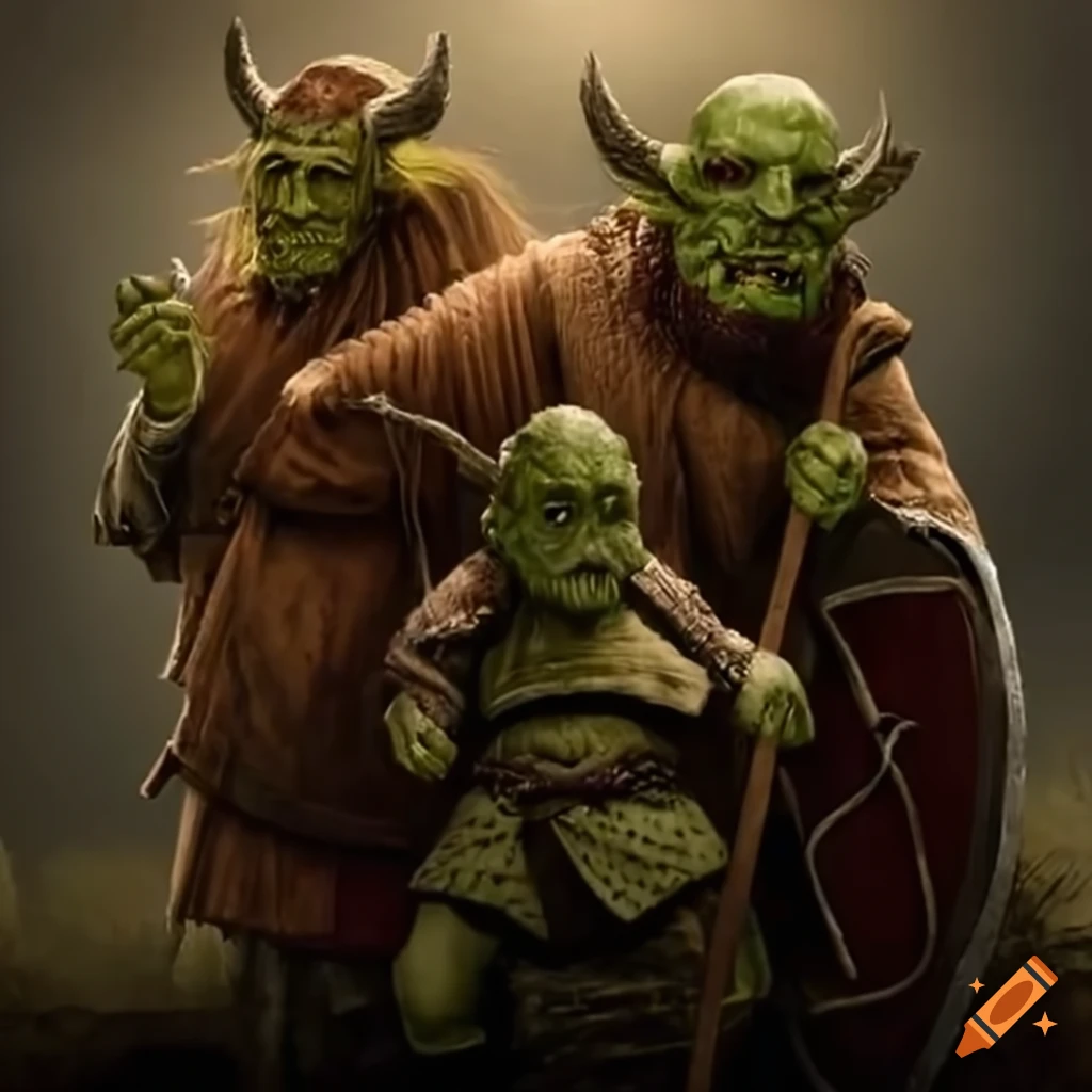 Vikings battling goblins