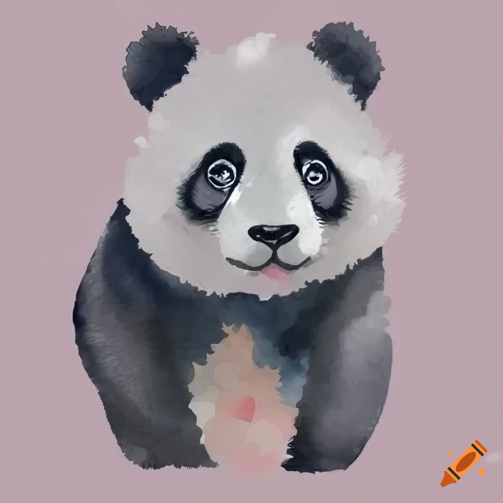 Cute grey panda with pink flowers favicon