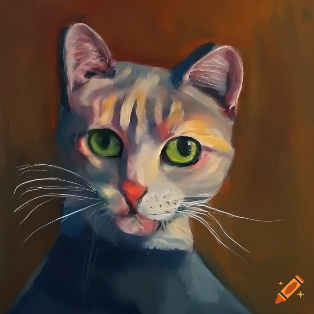 Portrait of a cute calico cat drawing on Craiyon
