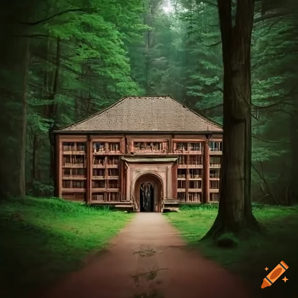 Old academic building harmoniously integrated into a bright enchanted ...