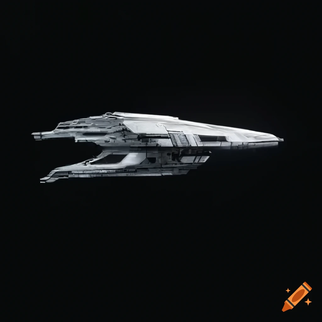 Detailed technical blueprint of an advanced interstellar spaceship ...