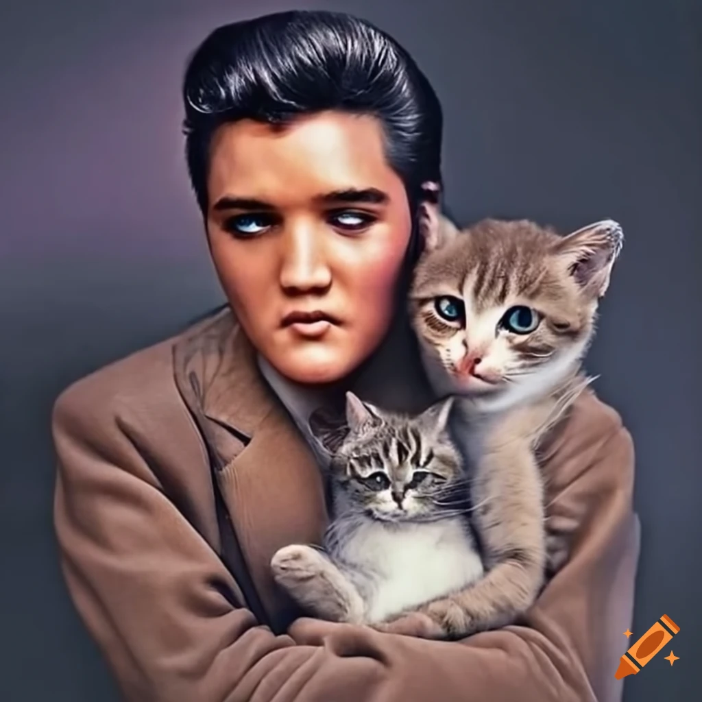 Elvis presley with kittens