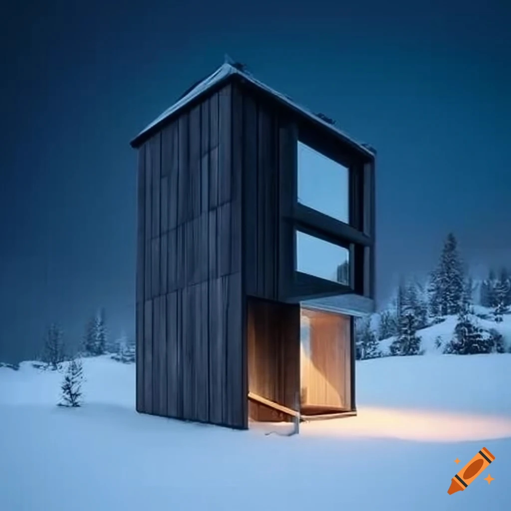 Norwegian minimalist tower cabin architecture on Craiyon