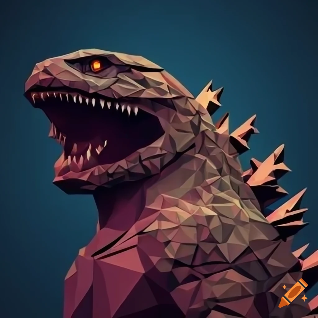 Retro polygon legendary godzilla on Craiyon
