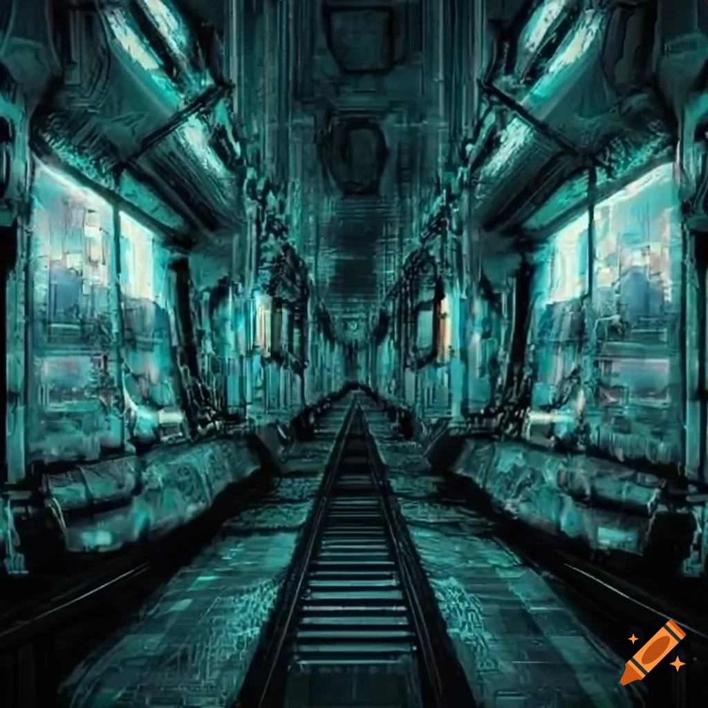 Derelict space corridor on Craiyon