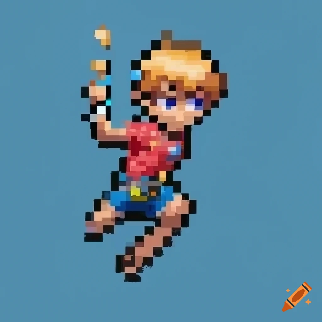Full body pixel art of a female pokemon trainer on Craiyon
