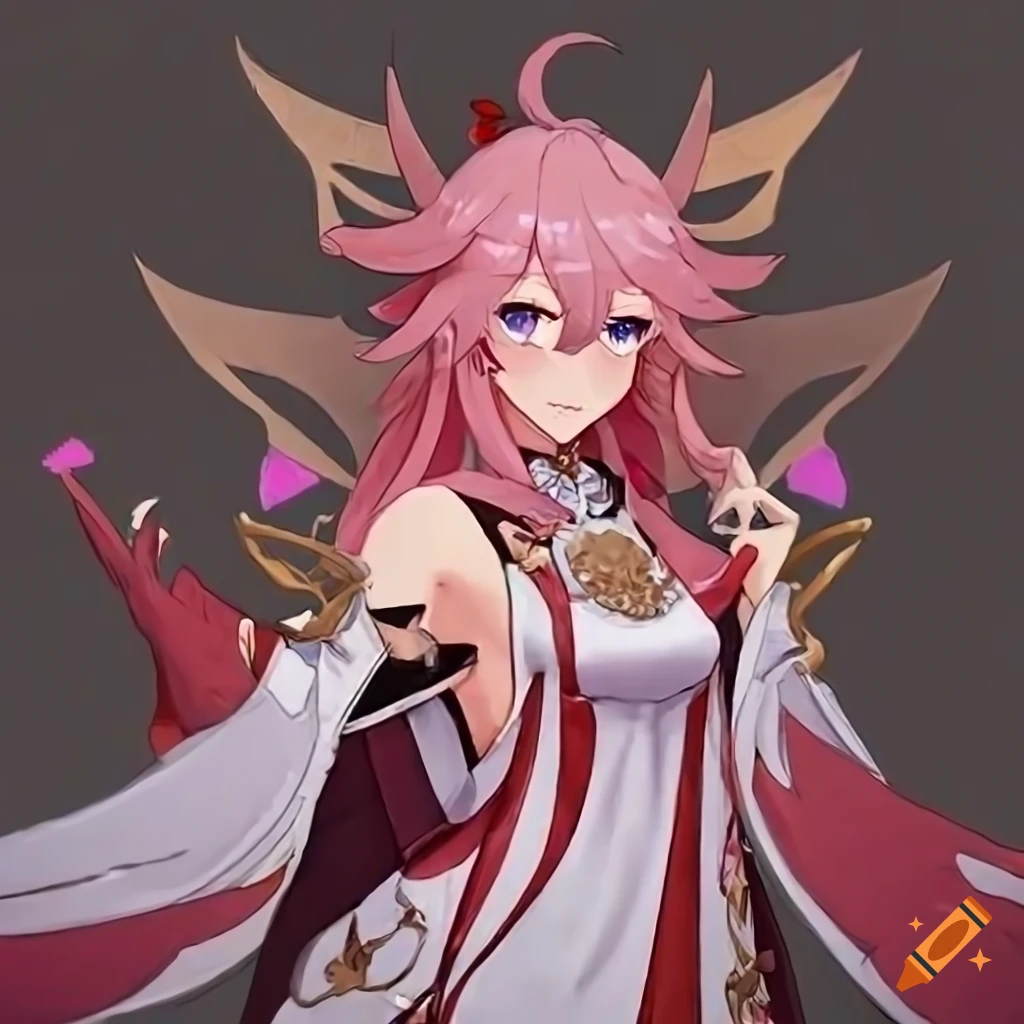 Yae miko genshin impact full body on Craiyon