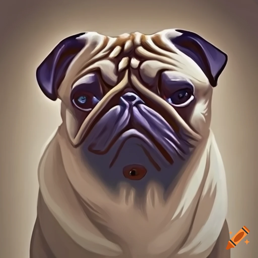 Grumpy pug on Craiyon