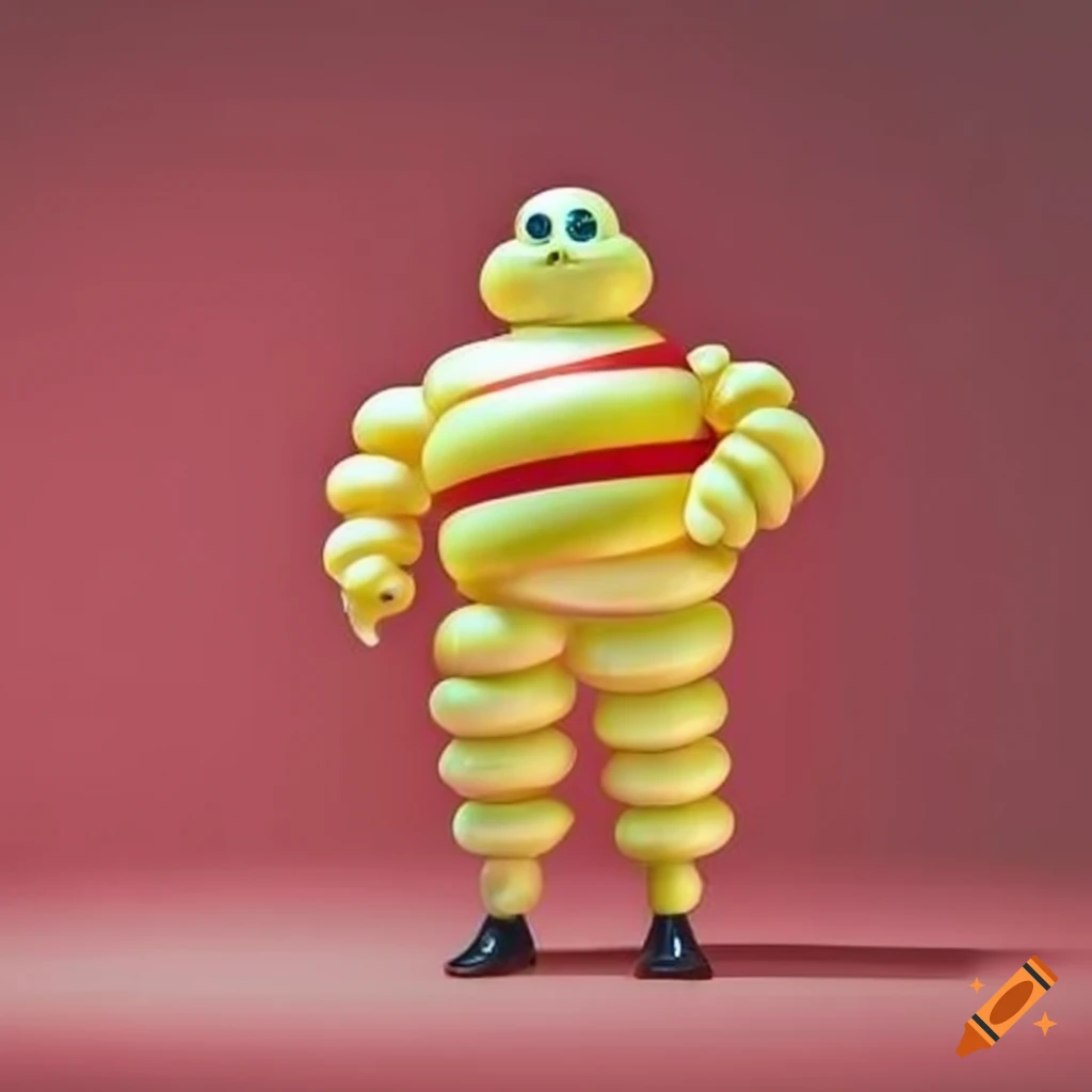 Vintage michelin man in red and yellow on Craiyon