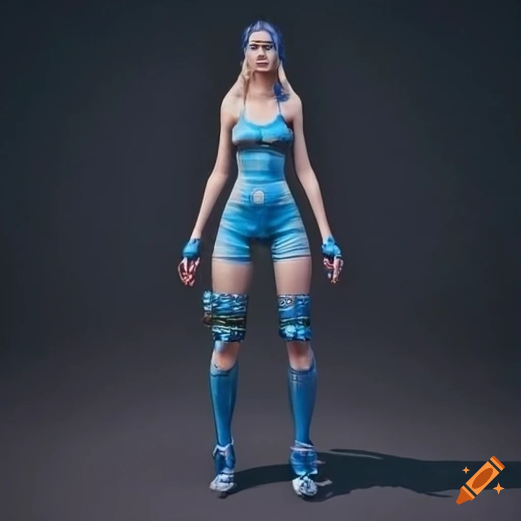 Image of a tall blue-skinned humanoid with a female friend on Craiyon