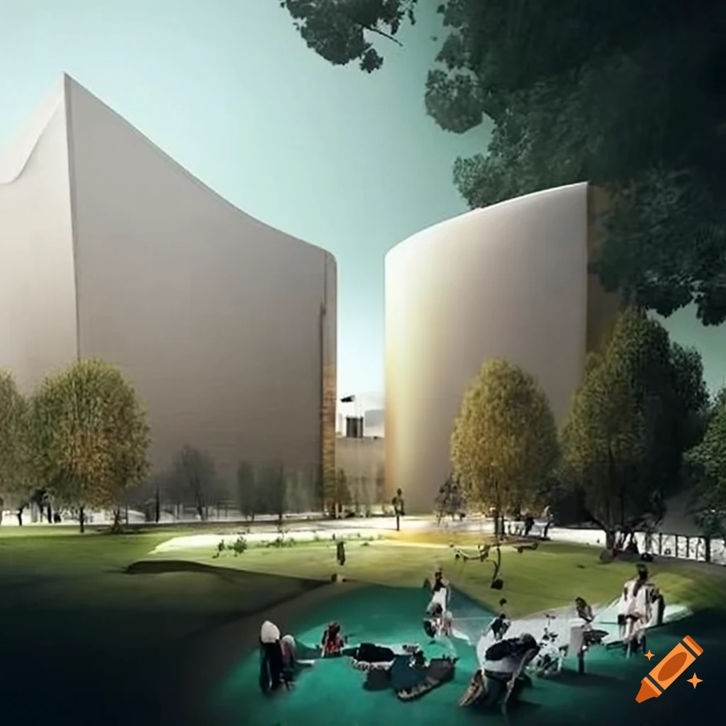 Community center concept plans on Craiyon