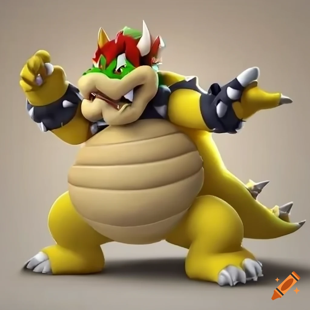 Bowser jr with a round belly on Craiyon