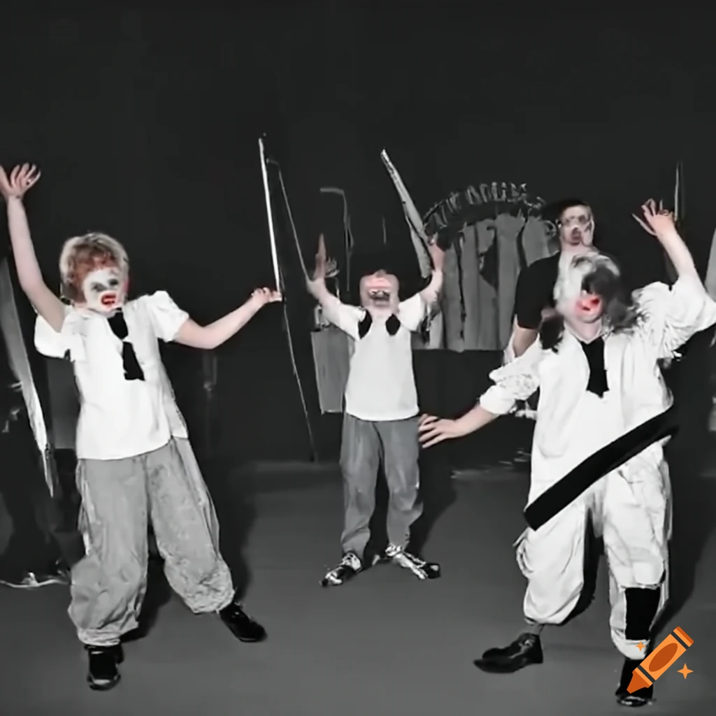 Metal band of high school students performing on homemade stage