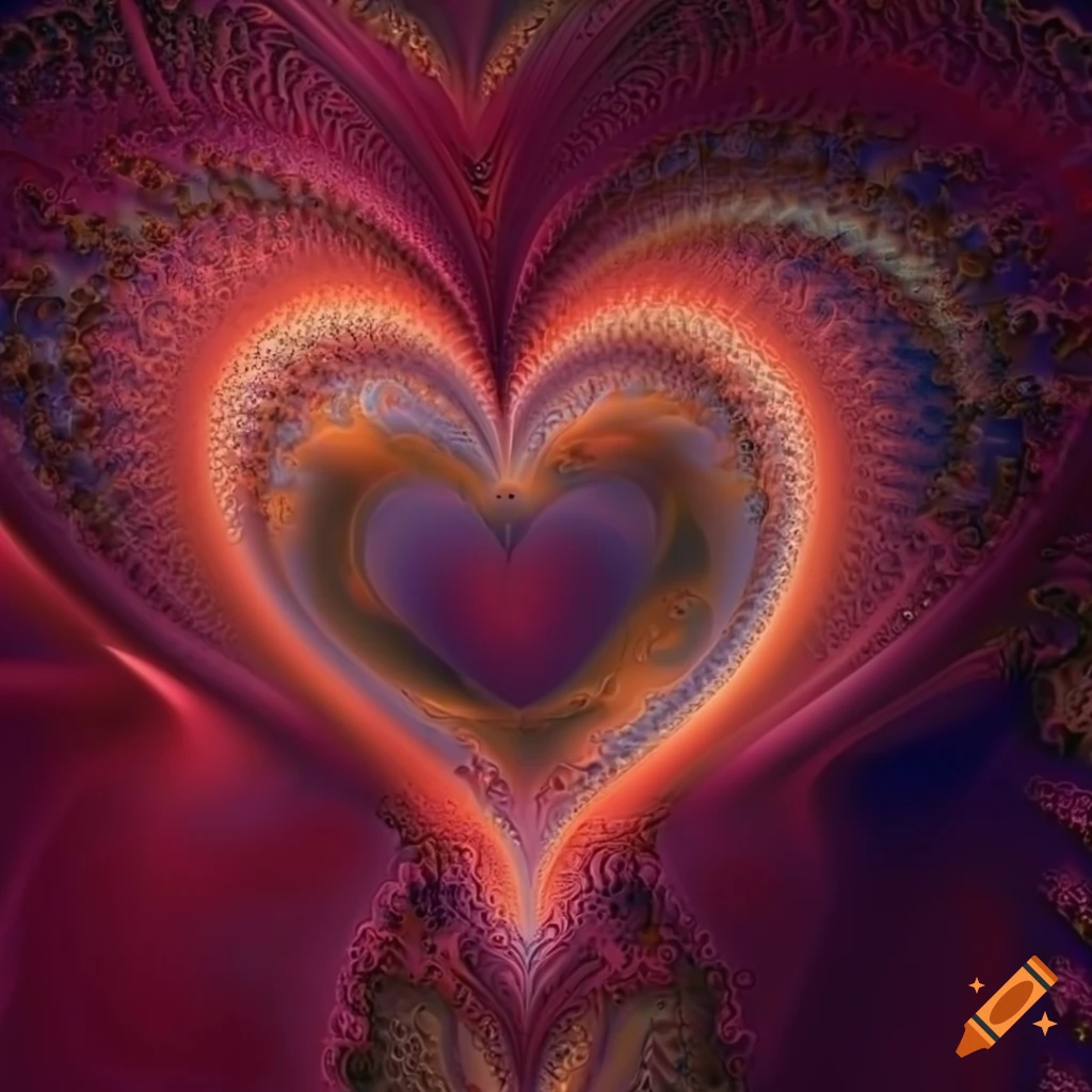 Fractal heart on a colorful background on Craiyon