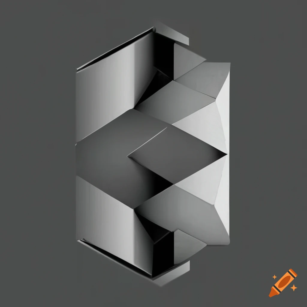 Penrose geometric paradox surreal illusions in black and white colors ...