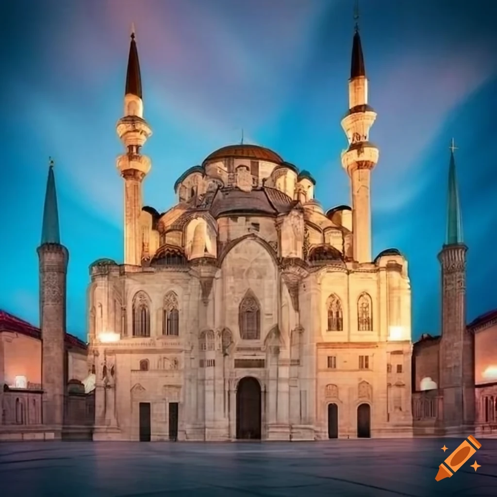 Unique architectural fusion of different styles in a religious building