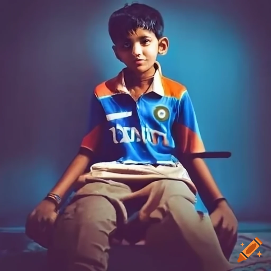 Teenage boy watching cricket match on Craiyon