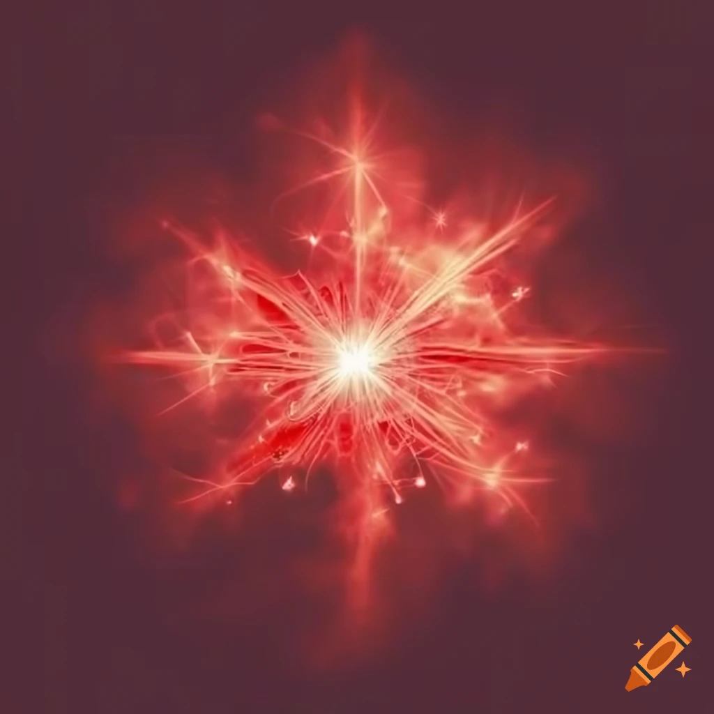 Red and white exploding star on Craiyon