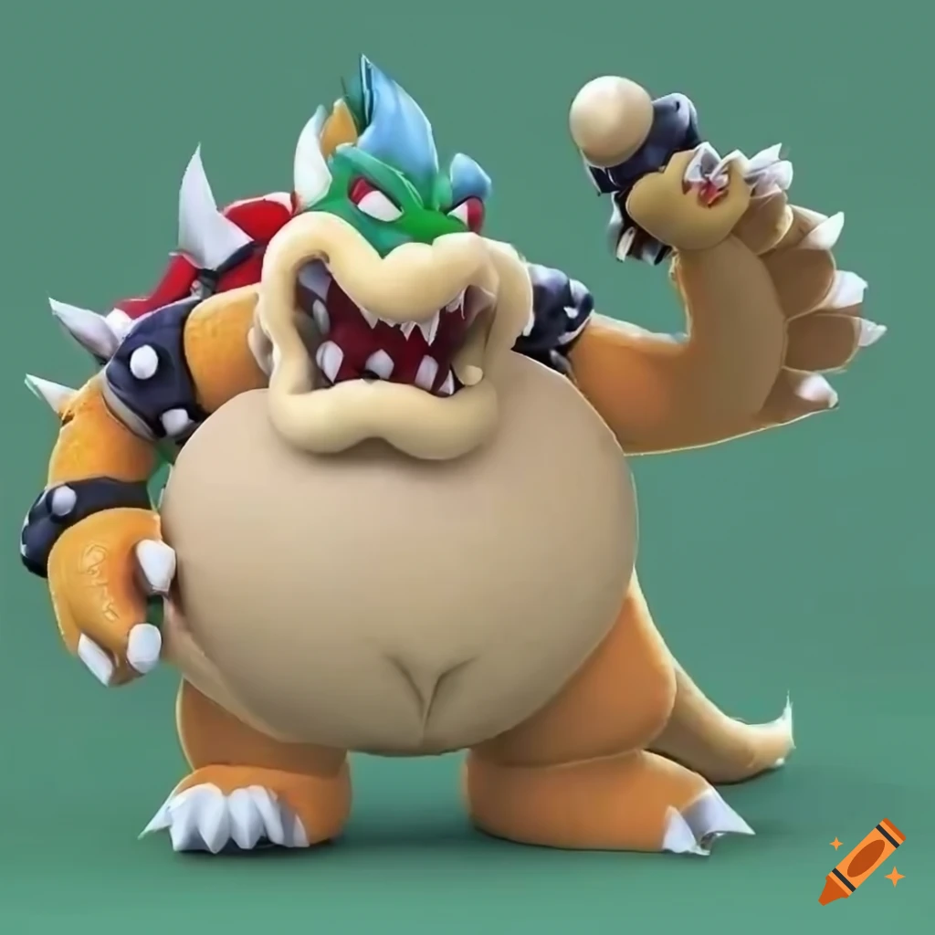 Bowser with a big belly on Craiyon