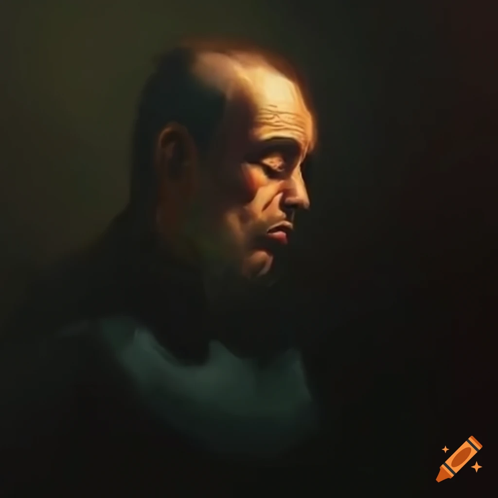 Painting of a man sleepwalking