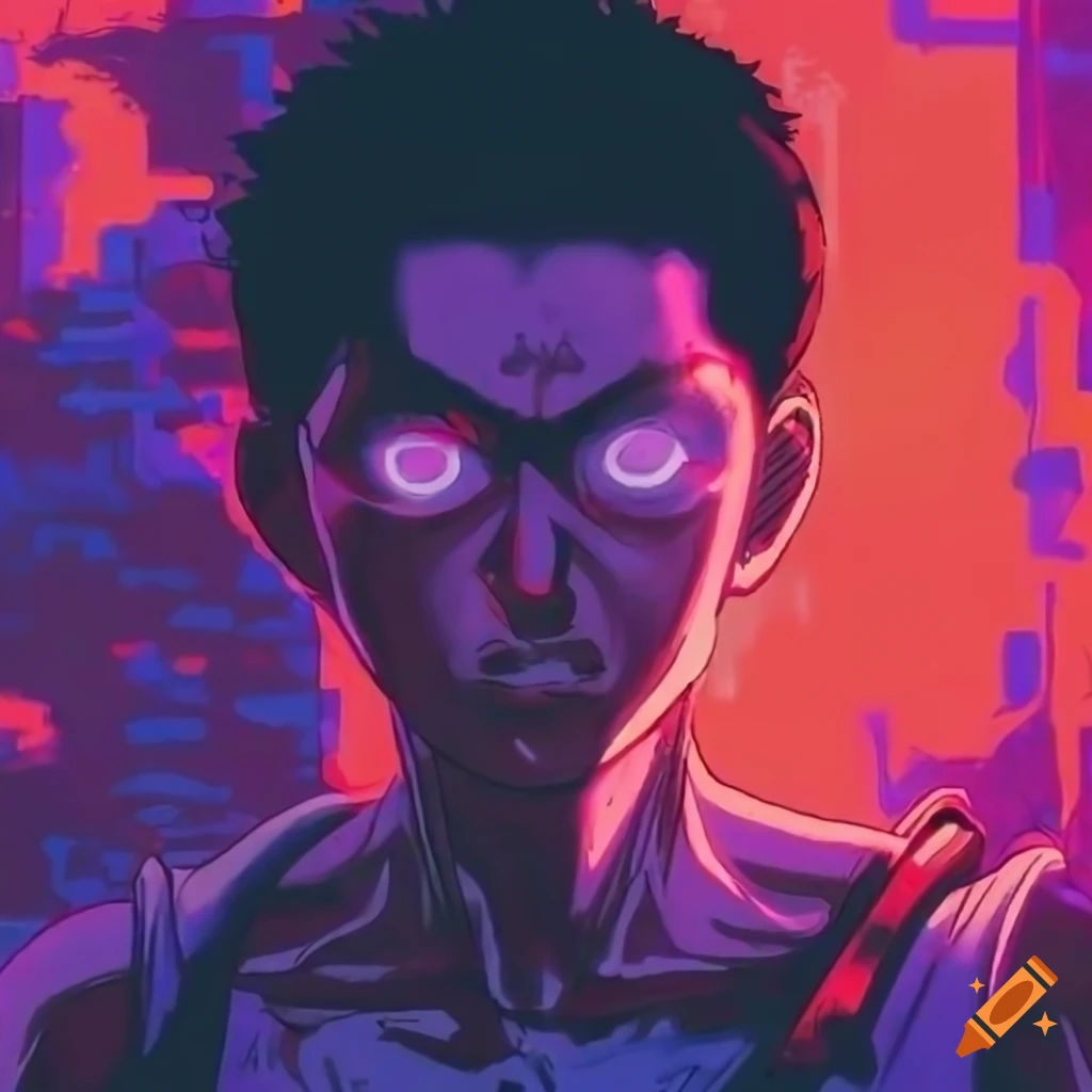 Close up Of Akira Character In Neo tokyo Backdrop On Craiyon