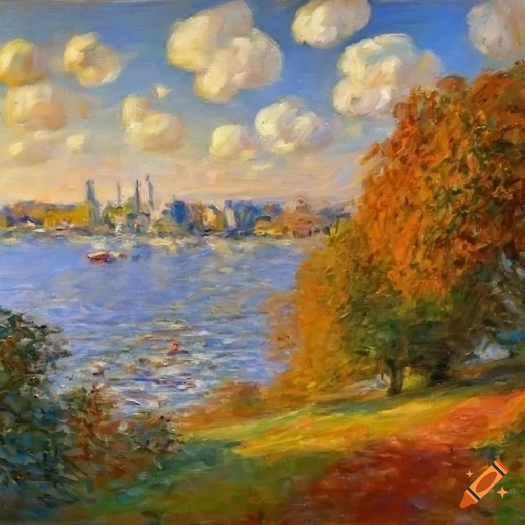 Monet painting of clifton, bristol in autumn on Craiyon