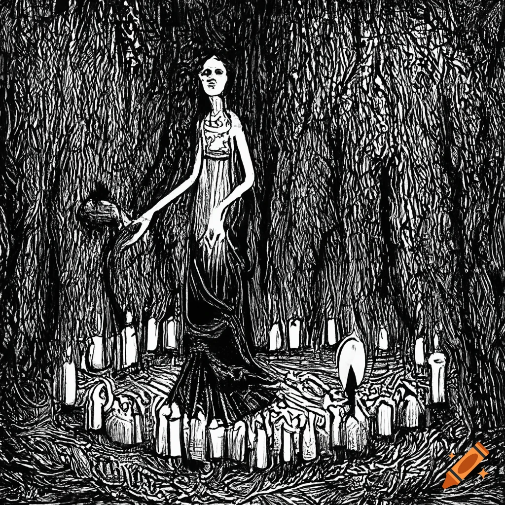 Animated witches baking in a magical forest with vivid colors on Craiyon