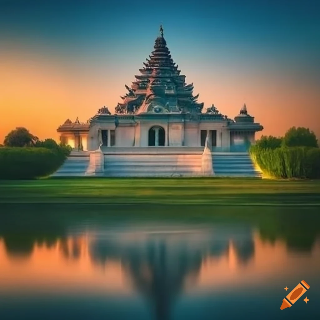 Impressive council temple in idyllic nature on Craiyon