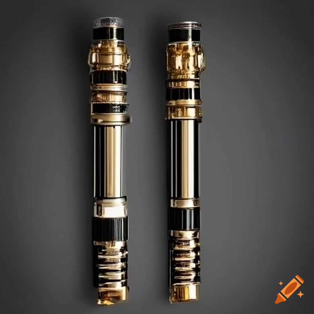 Luxurious lightsabers with gold and platinum etchings on Craiyon
