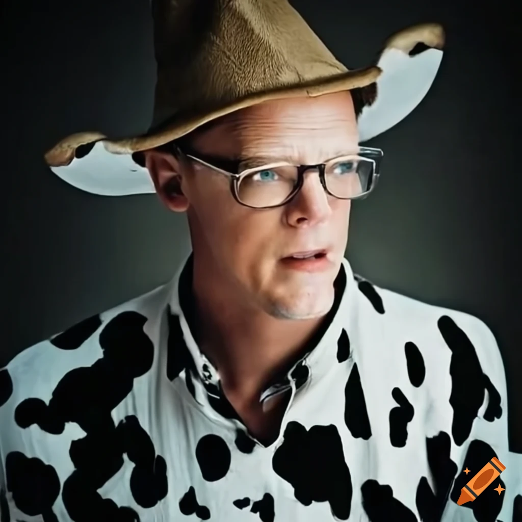 Image of matthew lillard in a cow outfit