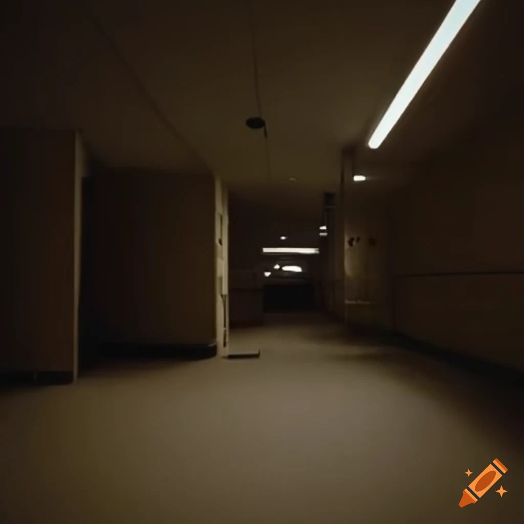 Empty hospital liminal space with analog horror vibes on Craiyon