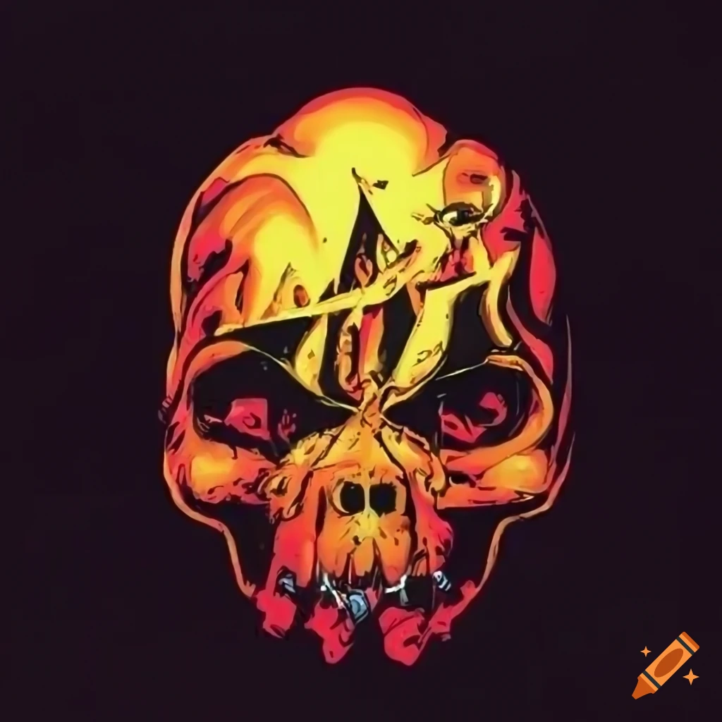 Comic style heavy metal psychedelic logo train on Craiyon