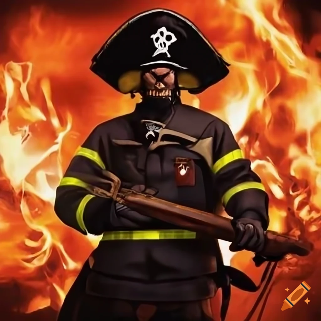 Shield for forest firefighter with axe, fire and water inside the ...