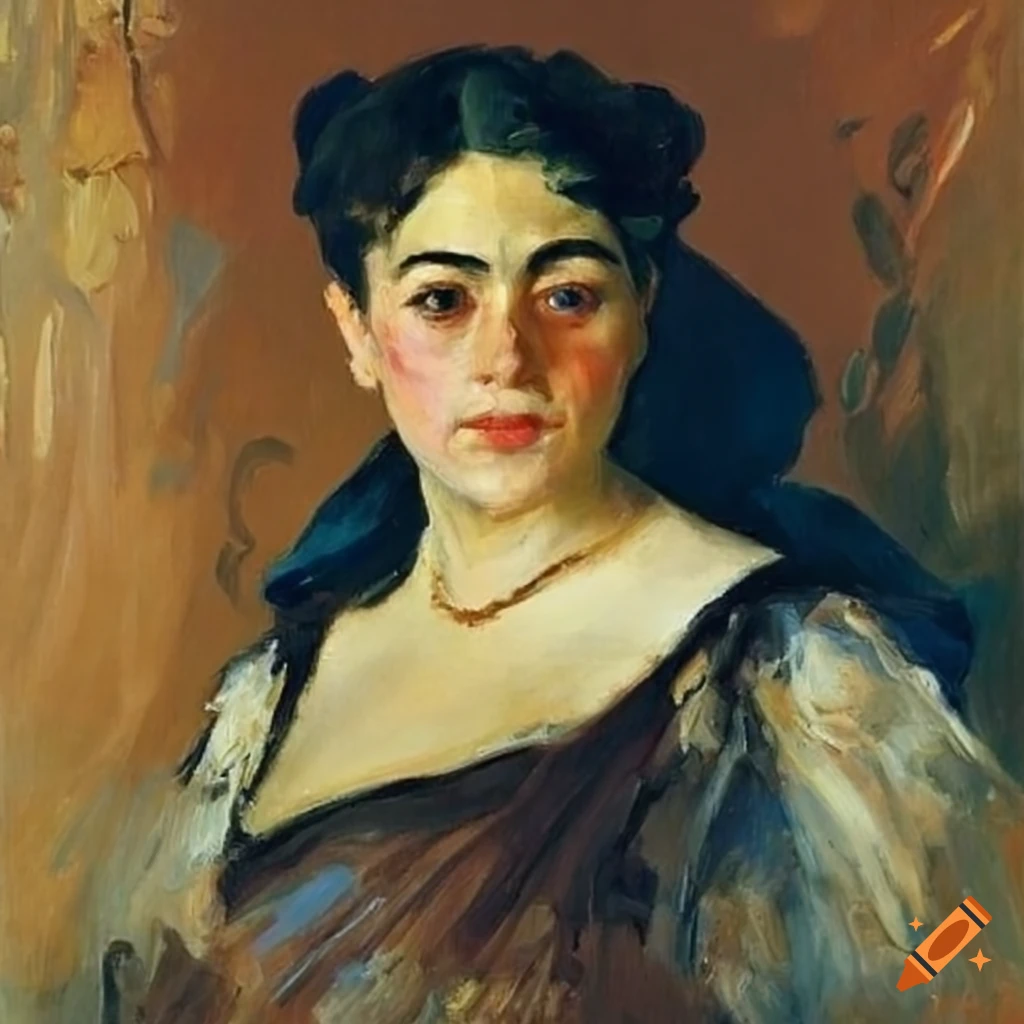 Portrait of a woman by joaquín sorolla y bastida