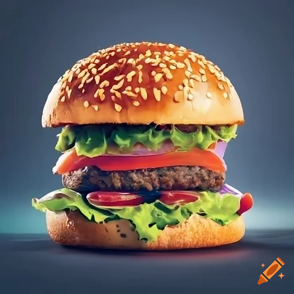 Delicious deep fried whopper in a royal hand on Craiyon