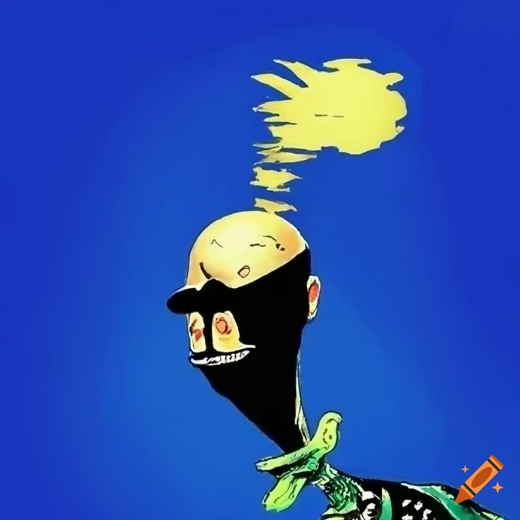 Colorful Humorous Book Illustration Of An Inkblot Person colorful-humorous-book-illustration-of-an-inkblot-person