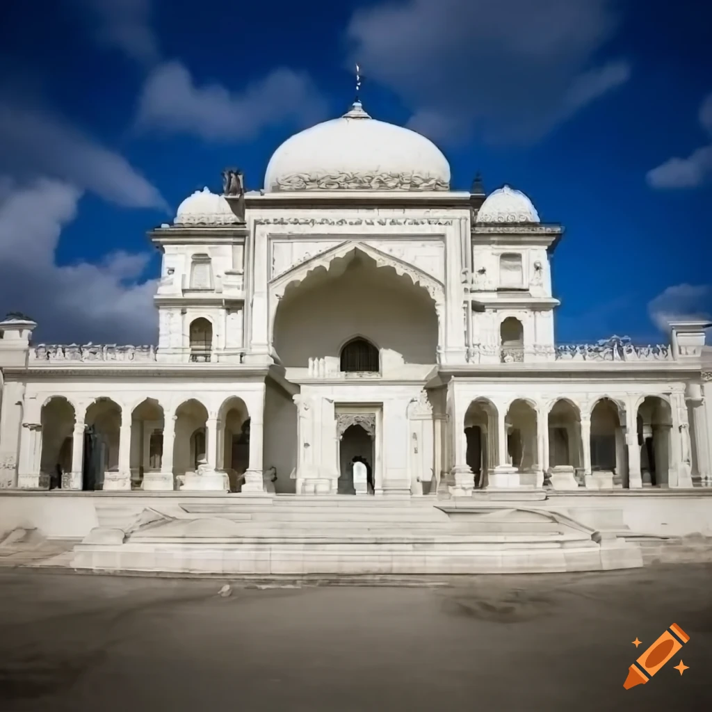 Mahal white house mediterranean architectural style full frontal ...