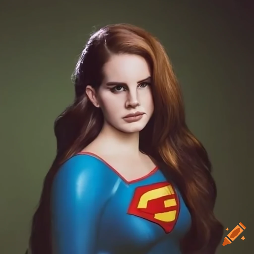 Illustration of Lana del Rey as superheroine on Craiyon