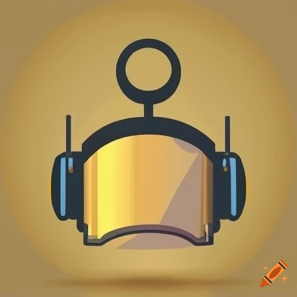 Golden bot icon with headphones on Craiyon