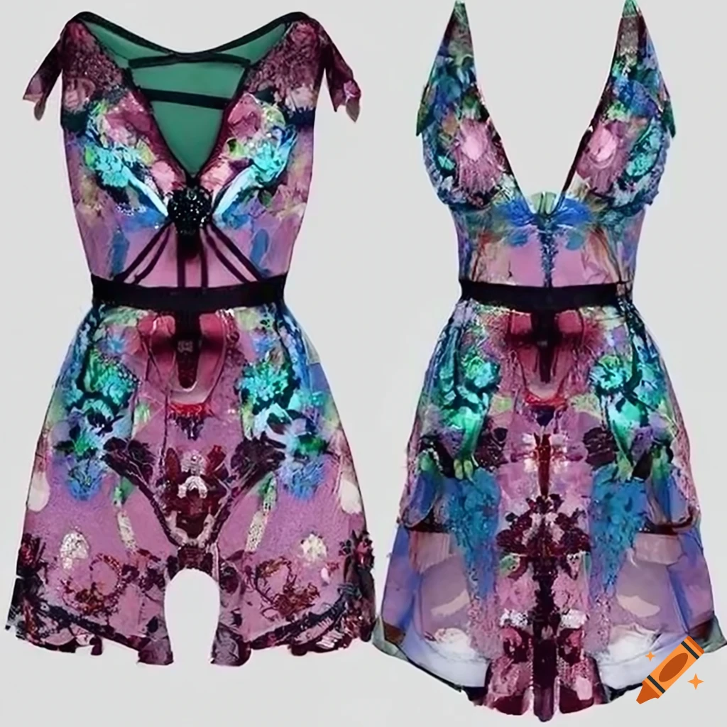 3d render of revolve ss24 playsuit with herringbone design on Craiyon