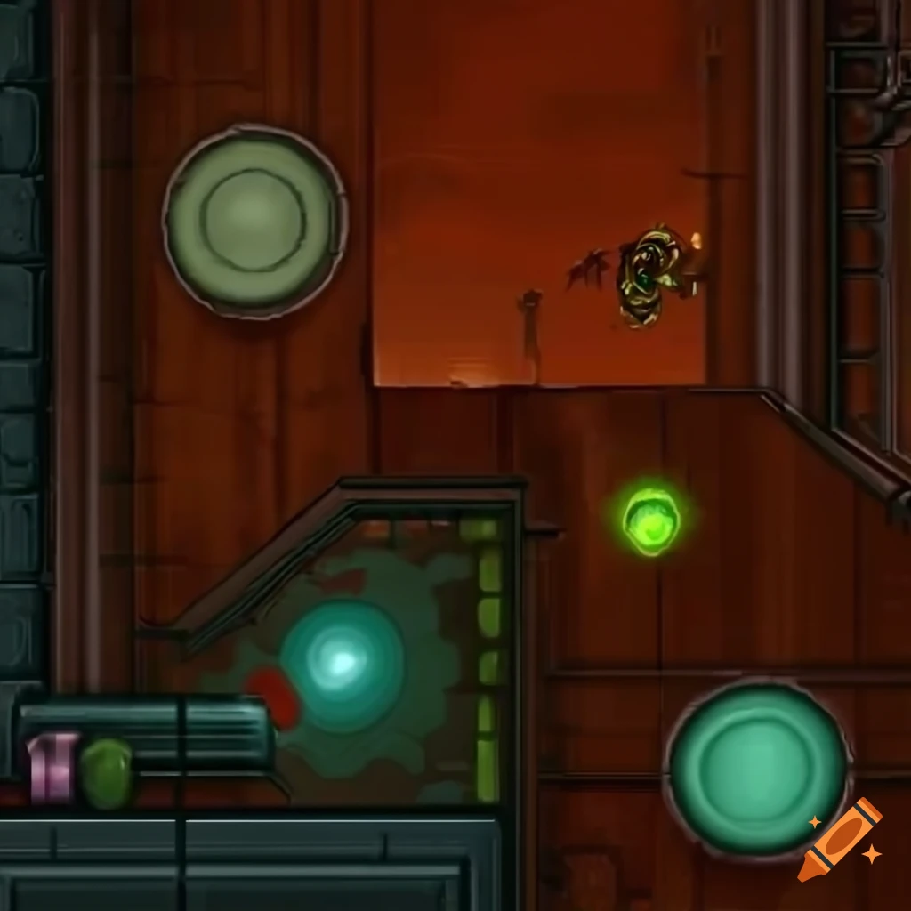 2d game graphics of a rocket silo on Craiyon