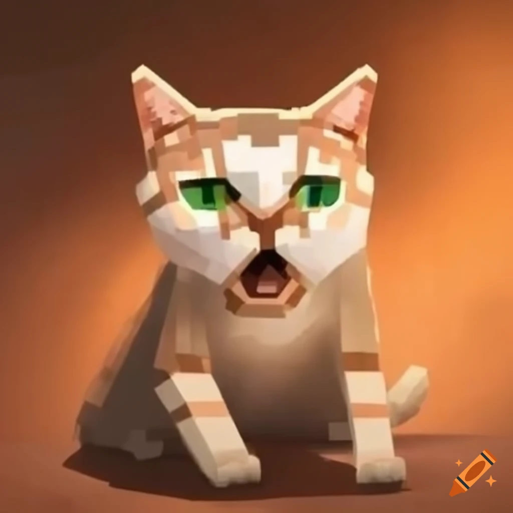 Cat minecraft on Craiyon