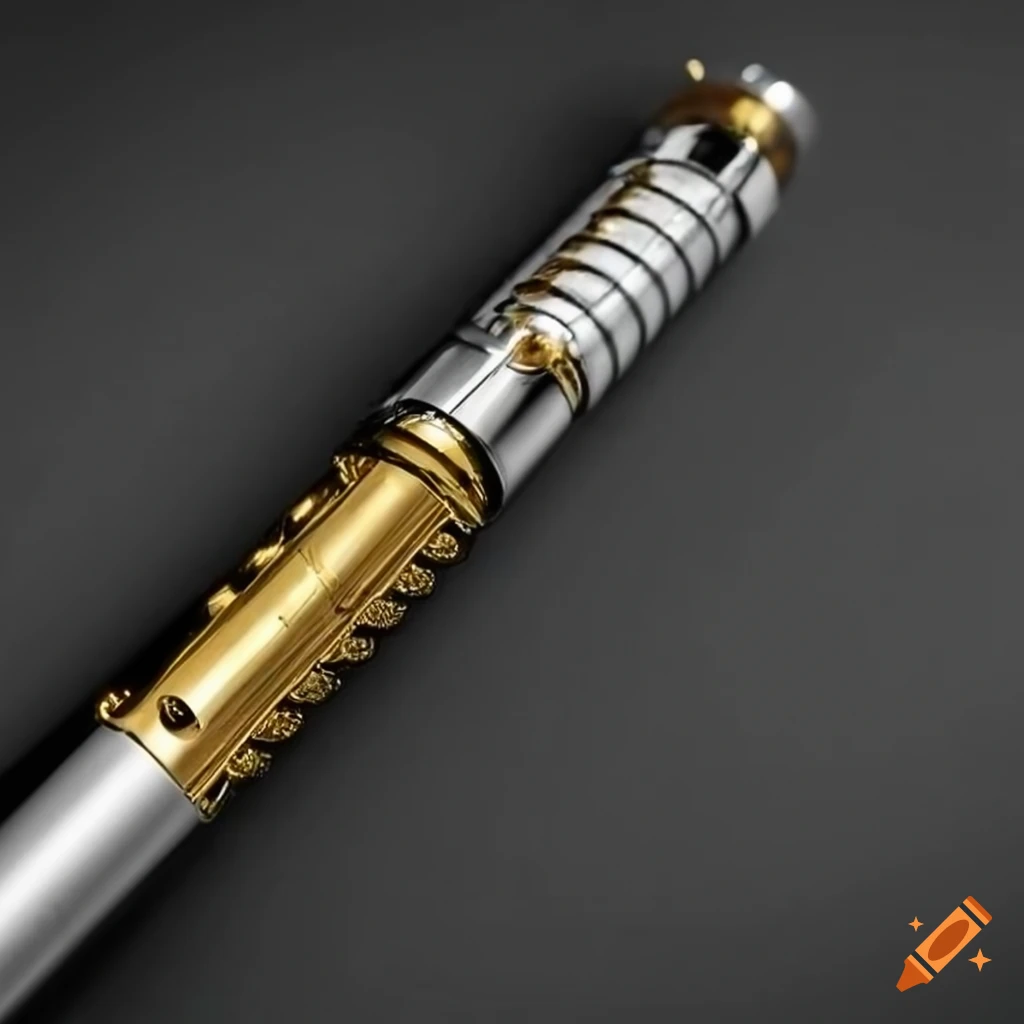Detailed lightsaber hilt with bronze, silver, and gold accents on Craiyon