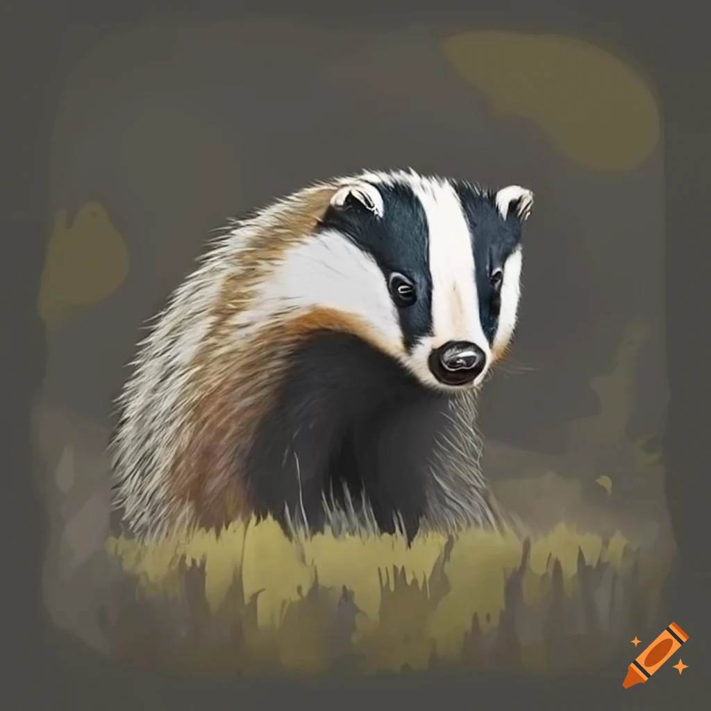 Yellow and black background with a badger on Craiyon