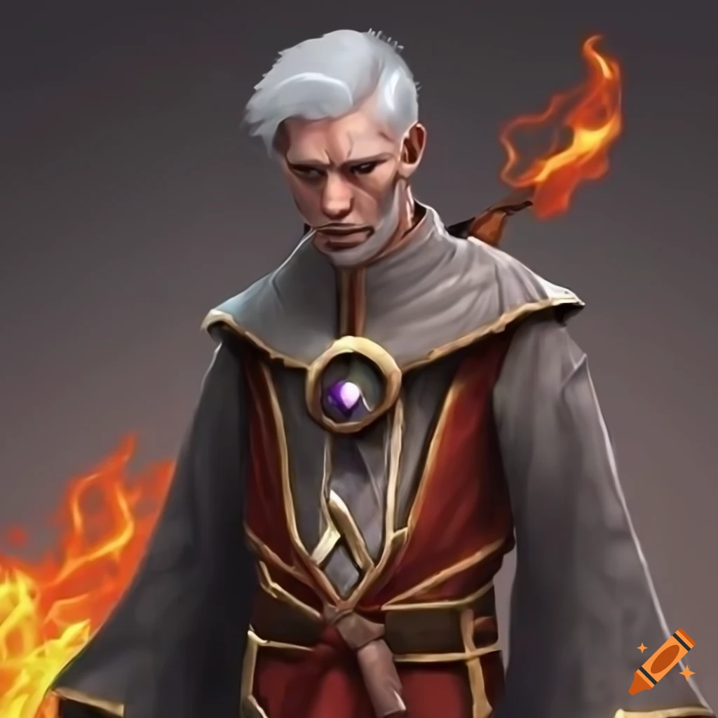 Realistic depiction of a grey-haired wizard