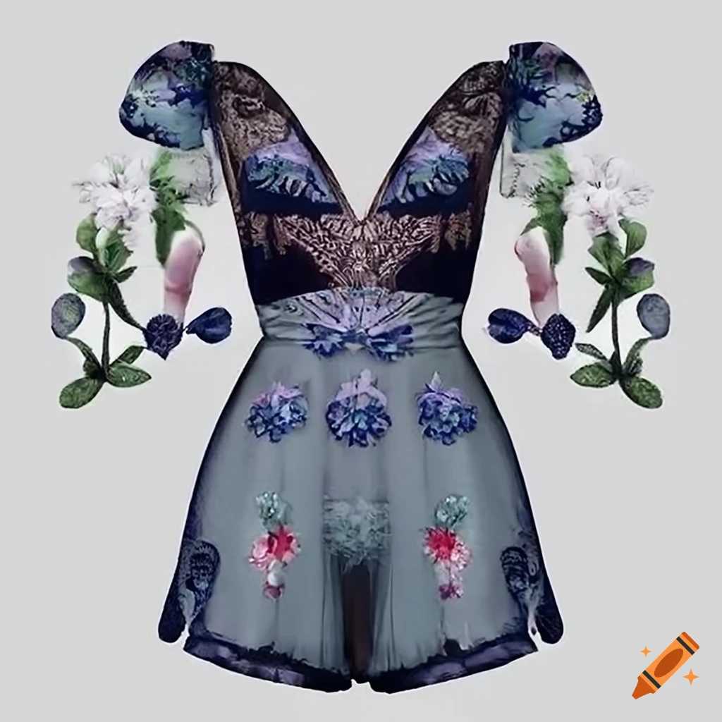 3d render of a high-resolution playsuit with a plunge neck on Craiyon