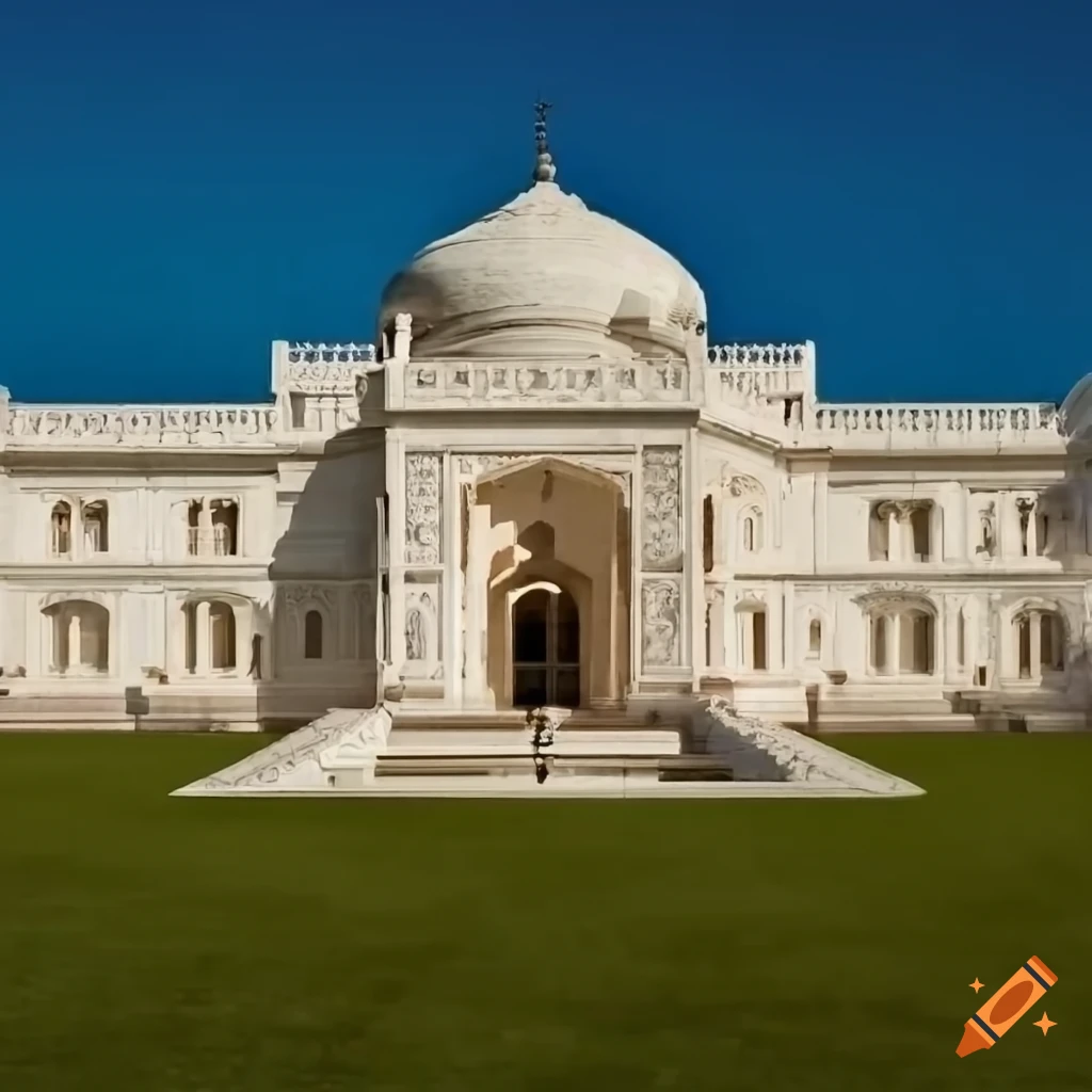 Frontal view of mughal mahal white house whitemarsh lynnewood on Craiyon
